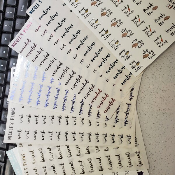 Appointment Functional Script Stickers - S060 • Script Word Stickers ...