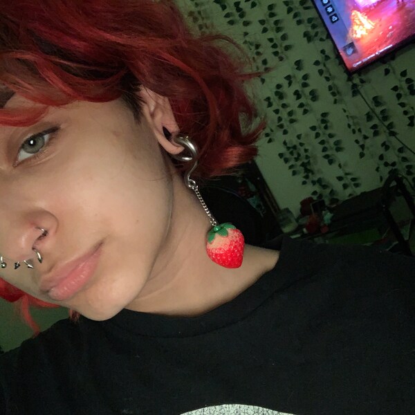 Strawberry Ear Weights / Ear Hangers 6g 2g 0g 00g (4mm+) Gauges,fruit ...