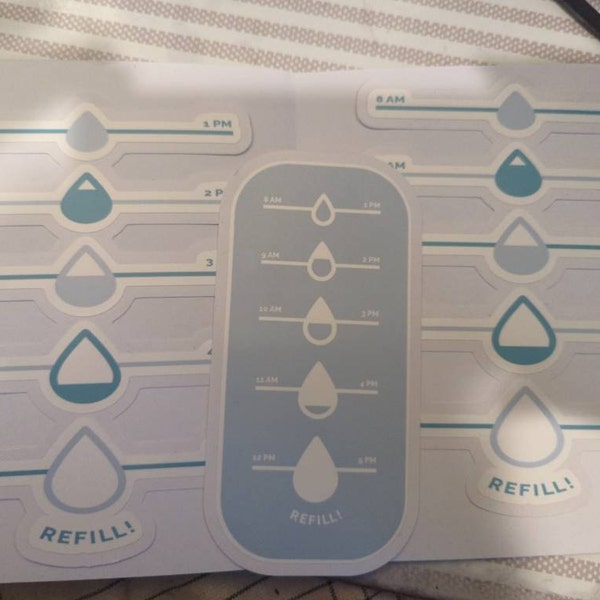 Water Bottle Tracker Sticker | Easy Peel Glossy | 10 Hour H20 Tracker ...