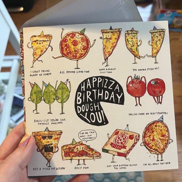 Happizza Birthday Dough You * Pizza * Birthday Card * Puns * Humour ...