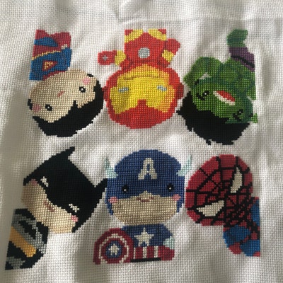 Marvel and DC Superhero Inspired Cross Stitch Pattern, Superhero ...