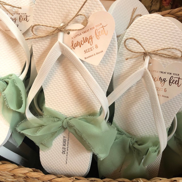 2 3/8" Flip Flop Favor Tags, Wedding Flip Flop Favor Tags, Gold Foil ...
