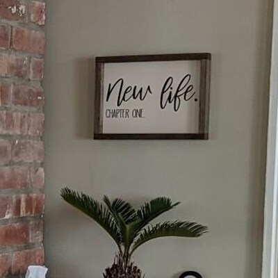 New Life Chapter One Sign New Beginnings Modern Farmhouse Boho Decor ...