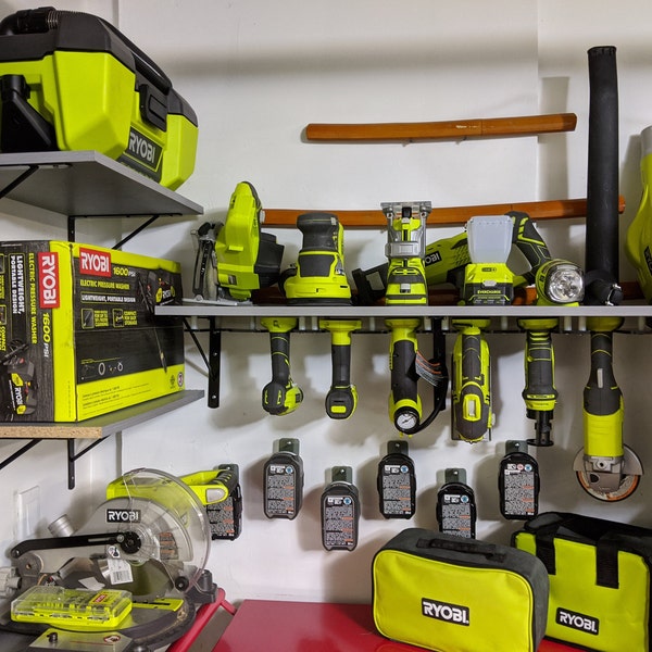 Ryobi Power Tool Storage Bracket. in Plexi Glass Acrylic for 2 Tools to ...