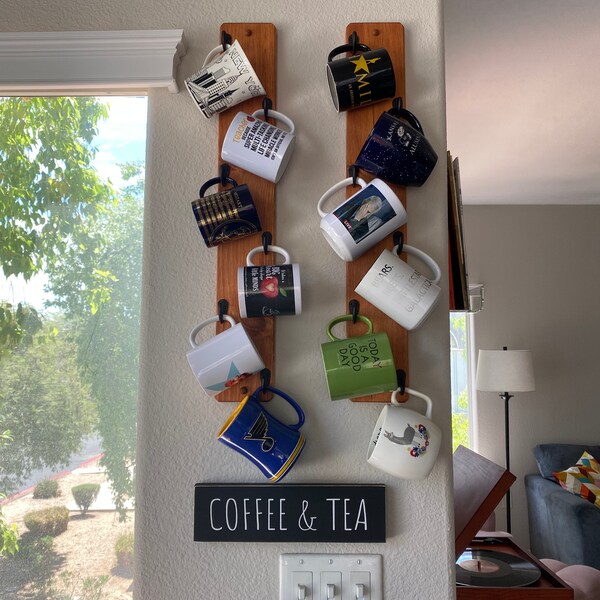 Vertical Mug Rack|space Saver Vertical Mug Holder Rack Apartment Coffee ...