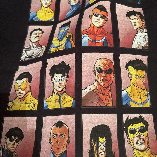 Blue Logo Invincible Graphic T-shirt, Back and Front Print, Superhero ...