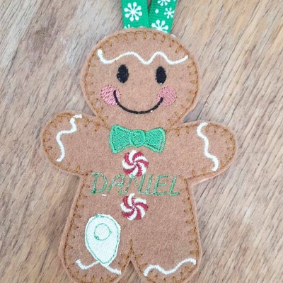 Gingerbread People Fishing Plus Trout Decoration. - Etsy