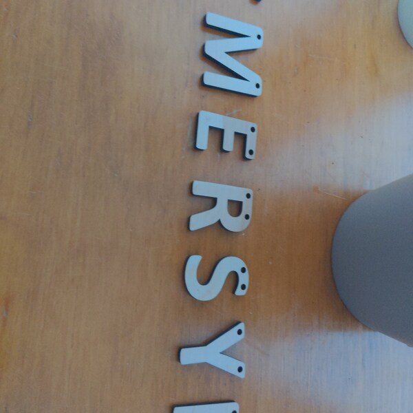 Laser Cut Wooden Letters Numbers Symbols With Holes, 2" Wooden English ...