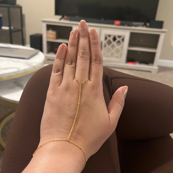 Beaded Hand Chain Bracelet by Caitlyn Minimalist Beaded Hand Jewelry ...