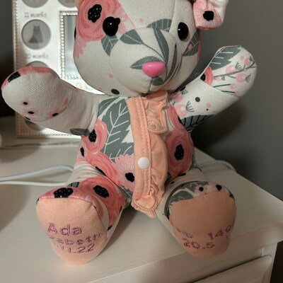 One Sleeper Memory Bear, Keepsake Bear, Memorial/ Personalized Baby ...