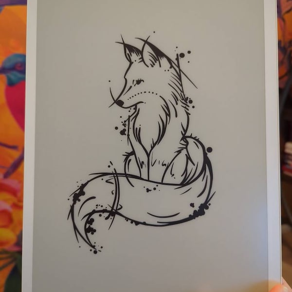 Fox Outline Tattoo Transparent Svg, Png, Eps, Pdf, in Black + White ...