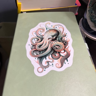 Octopus Sticker, Octopus, Sticker, Sea Creature Sticker, Fish Sticker ...