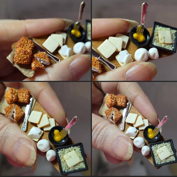 Italy Finger Food Board, Miniature Food, Dollhouse Aperitif, 1:12 Scale ...