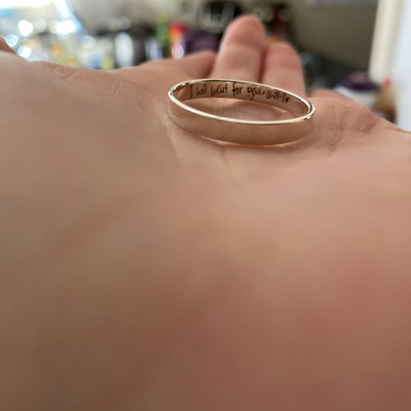 Personalized Handwriting Ring,actual Handwriting Band Ring,anniversary Gift,wedding Band,unisex ...