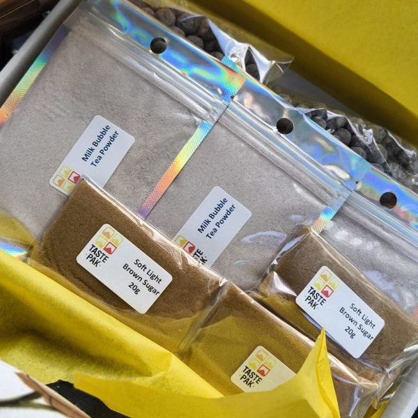 Purple Taro Bubble Tea DIY Kit – Letterbox Gift With Recipe & Wide Straws – Free Sticker With ...