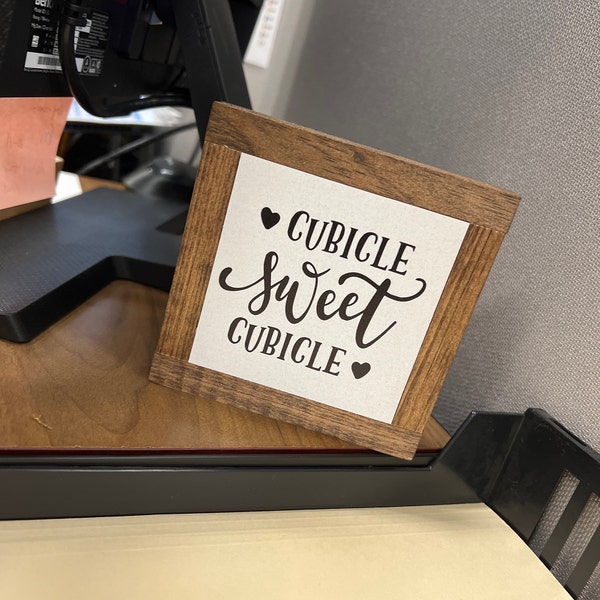 Cubicle Sweet Cubicle Sign, Office Desk Decor, Funny Office Space Sign ...