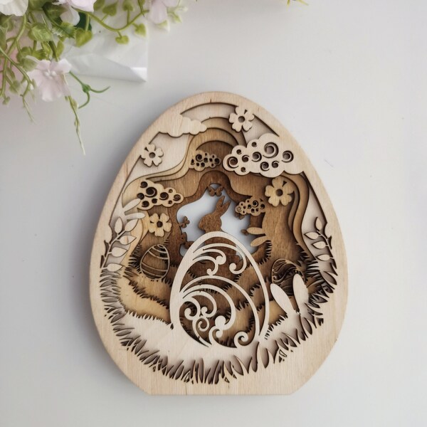 3 Eggs EASTER Laser Cut Files Dxf File for Cnc and Easter Layered Svg ...