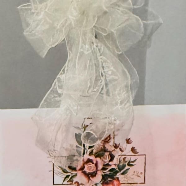 Elegant Bows, Sheer off White, Pink, White and Cream, Christening Bow ...