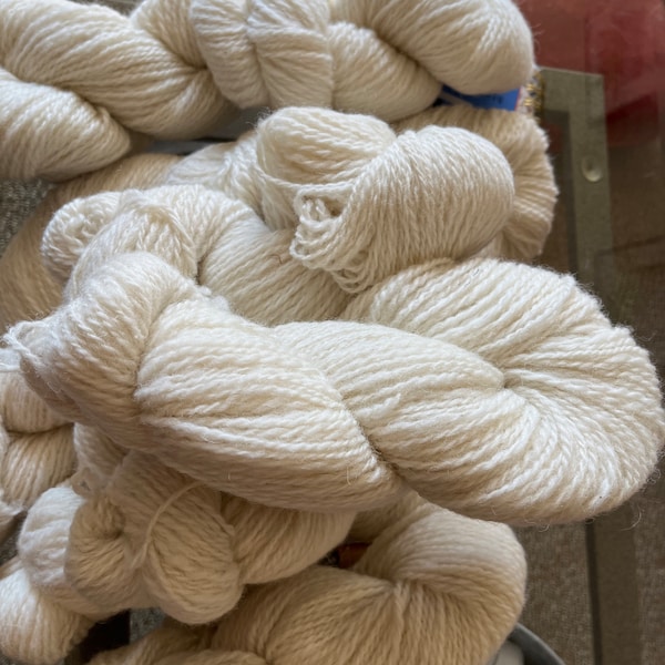 1kg White European Wool Yarn – 100% Lithuania DK Light Worsted, Hand ...