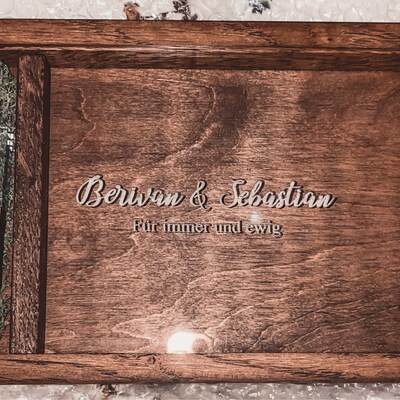 Wood Photo Box for Photo 4x6 & USB Box Holder 4x6 Proof Box USB Stick 3 ...