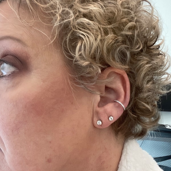 16G/18G/20G Paved Cartilage Conch Clicker Hoops • CZ Hinged Clicker ...