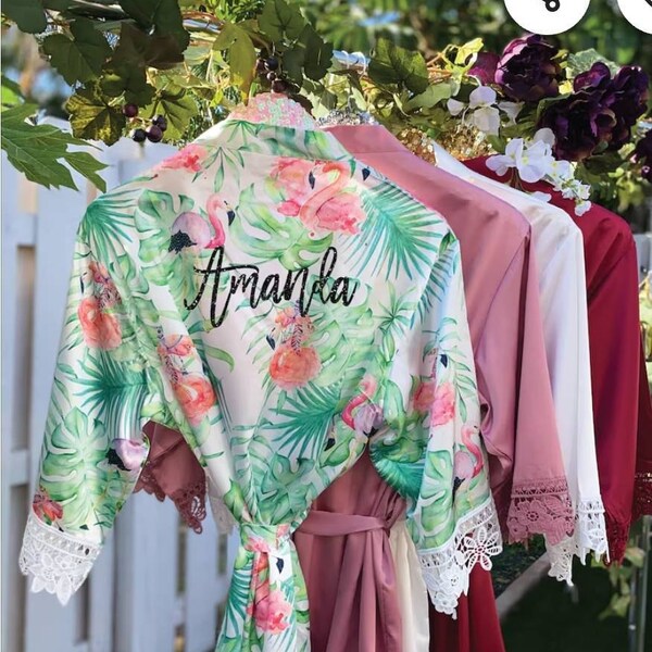 Tropical Leaf Robes, Bridesmaid Robes, Bachelorette Party Robes ...
