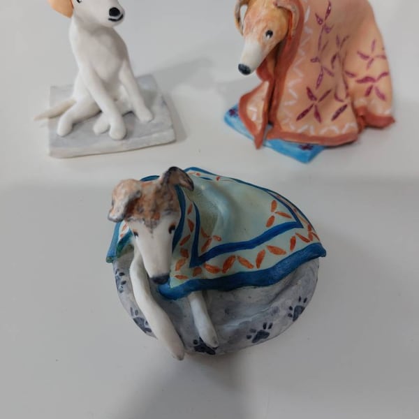 Porcelain Whippet Sculpture, Sighthound, Greyhound, Lurcher, Podenco ...