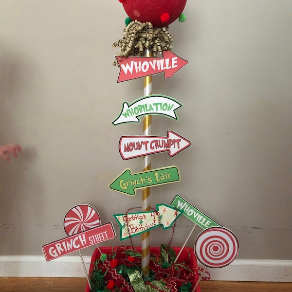 Grinch Christmas - Sign Post and Signs - Etsy Canada