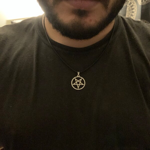 Inverted Pentagram Gothic Wicca Medallion Stainless Steel Pendant 18 ...