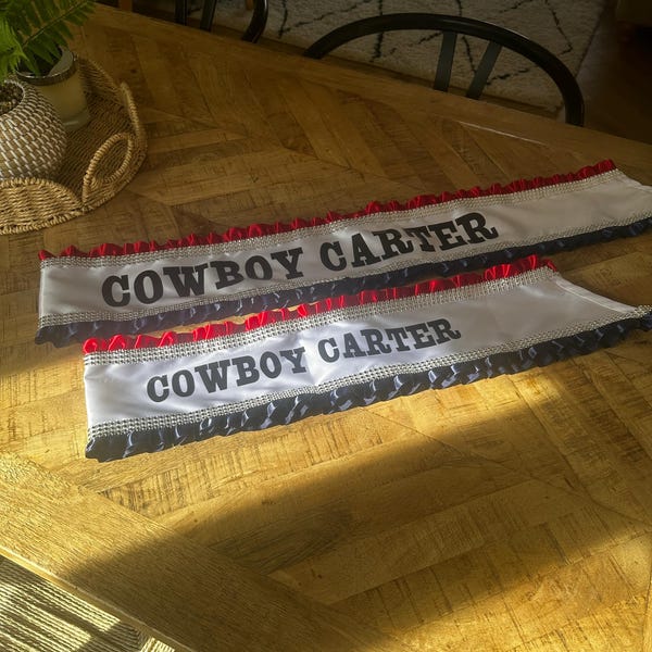 BEYONCE INSPIRED SASH | Cowboy Carter Personalised Bespoke Ribbon ...