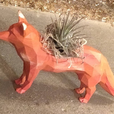 Cute Fox Planter, for Indoor Gardening for Air Plants, Red Fox or ...