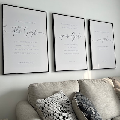 The Lord Your God is Good, Bible Verse Wall Art Set of 3, Christian Art ...