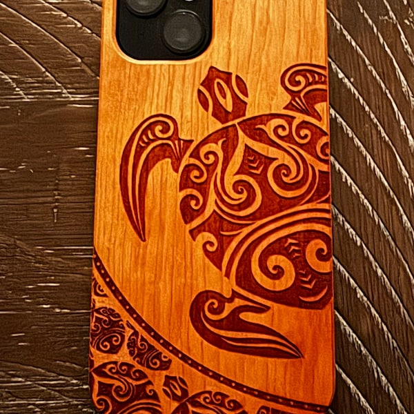 Hawaiian Turtle Wood Phone Case for iPhone Models and Samsung Phones ...