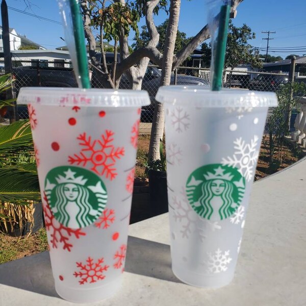 24oz Venti Cold Cup Starbucks Snowflake Svg, Starbuck Full Wrap Svg ...