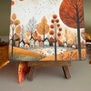 Whimsical Fall Folk Art, Wood Block Prints, Primitive Mini Art, Autumn ...