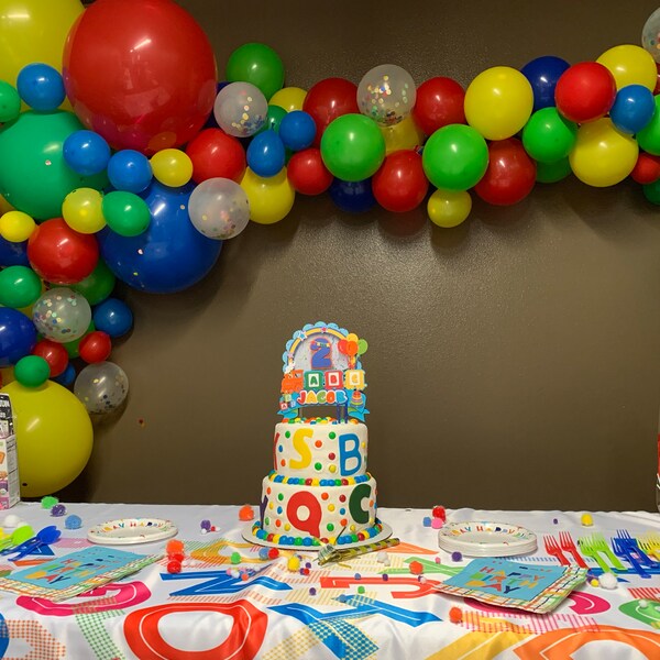 Alphabet Cake Topper, Alphabet Shaker Cake Topper, Alphabet Party ...