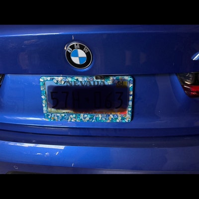 Epoxy Resin License Plate Framecustom License Plate Framered Stones ...