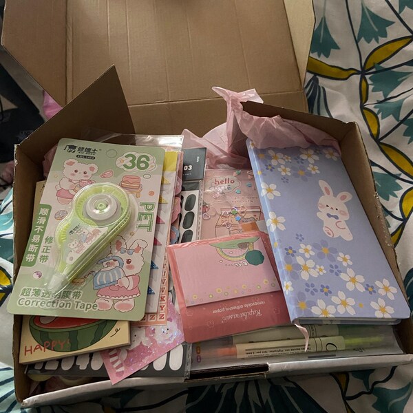 Cute School Supplies Box Kawaii Stationery Box Back to School Box Gifts ...