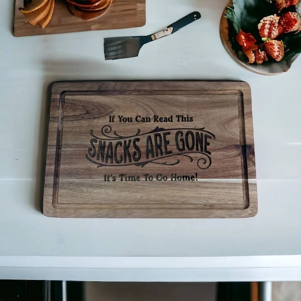 Funny Charcuterie Board Saying Svg, Sarcastic Kitchen SVG, Cutting Board Svg, Snacks Are Gone ...