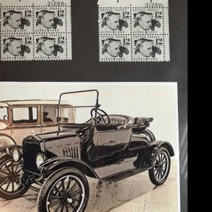 Ten 12c Henry Ford and Model T Stamp .. Vintage Unused US Postage ...
