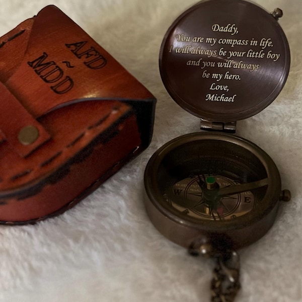Personalized Engraved Compass, Custom Gift for Baptism, Adventure ...