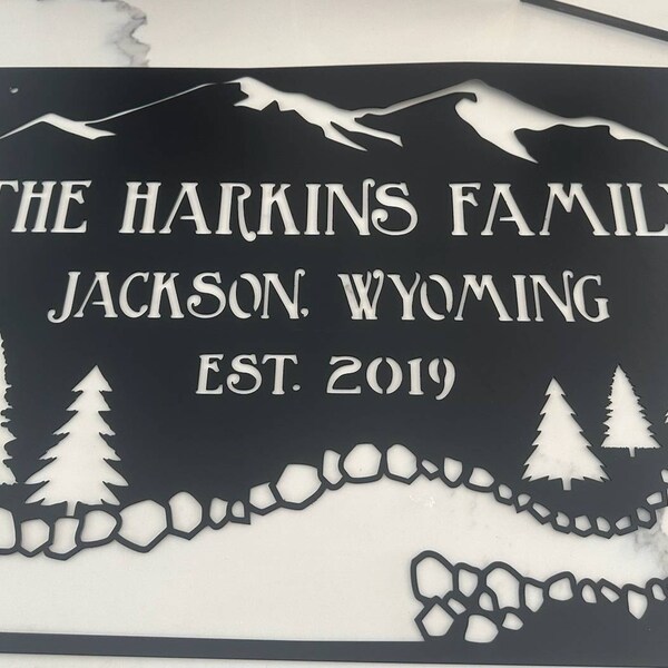 Personalized Rustic Mountain Creek Metal Sign - Custom Wilderness Metal ...