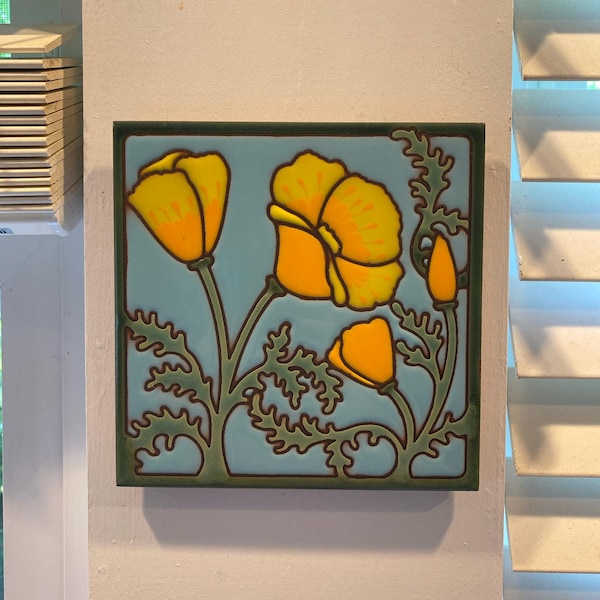 Hand Glazed Tile Arabesque Quetzal Mural - Etsy