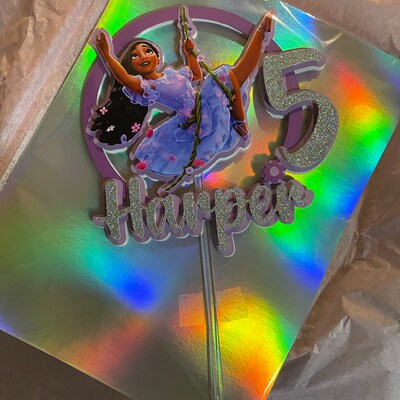 Isabela Cake Topper, Encanto Party Decor, Personalized Encanto Cake ...