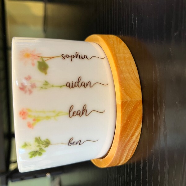 Custom Birth Month Flower Plant Pot, Mom & Kids Flower Pot, Grandma ...