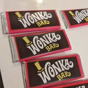 Wonka Chocolate Bar Label Digital PDF for Hershey's 1.55oz DIY Wrapper ...