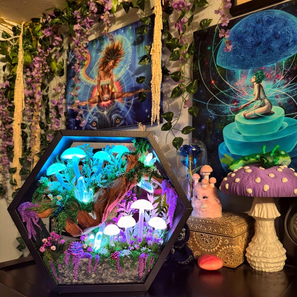 Giant Mushroom Lamp, Mushroom Light, Glowing Fungi, Glowing Mushrooms ...