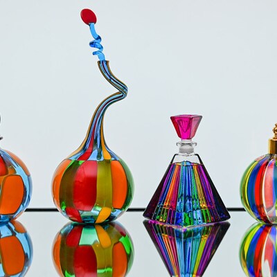 Hand Painted Murano Oval Perfume Bottle 2 - Etsy