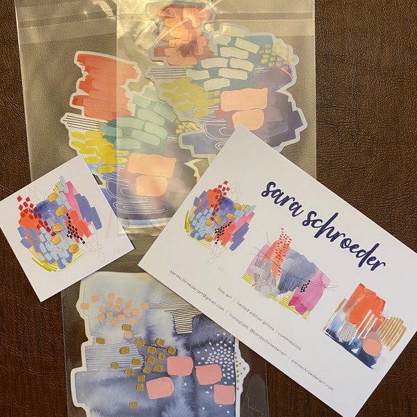 Mind Body Spirit/ Sara Schroeder Abstract Art Vinyl Sticker, for Laptop ...