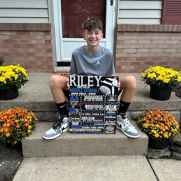 Boys First Day of High School Sign, High School First Day of School ...